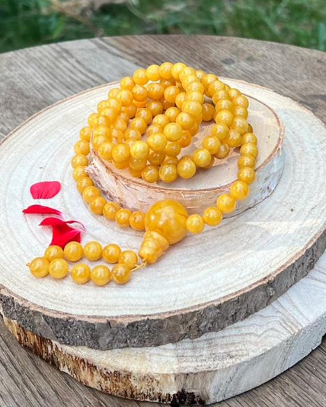 Yellow Amber Mala 8,5mm, Butter Amber Mala, Baltic Amber Buddhist ...