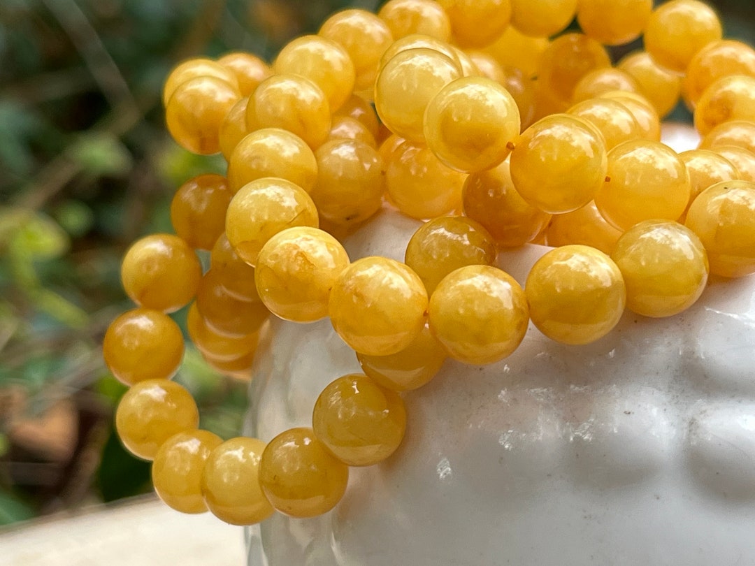 Yellow Amber Malas, 9mm, Butter Amber Mala, Baltic Amber, Tibetan ...