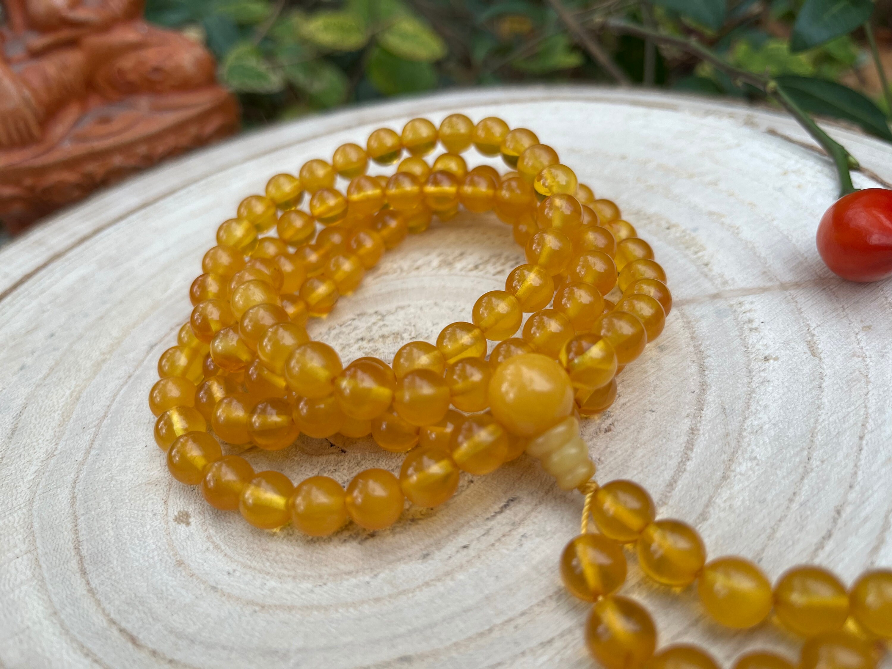 Yellow Amber Mala 7,5mm, Sunny Cognac Amber Mala, Genuine Amber Mala ...