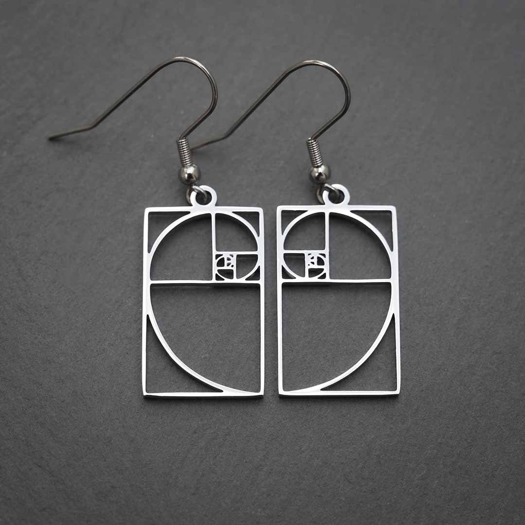 Fibonacci Spiral Earrings | Golden Ratio, Math Science Physics Jewelry ...