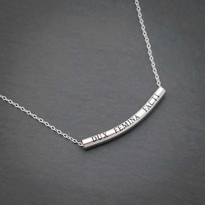 DUX FEMINA FACTI Necklace | Inspirational Latin Phrase Jewelry, Female ...