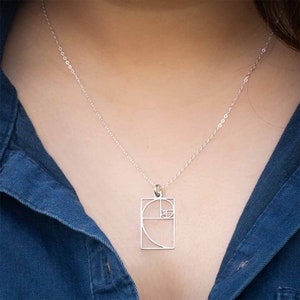 Fibonacci Spiral Necklace | Golden Ratio, Math Science Jewelry, Unique ...