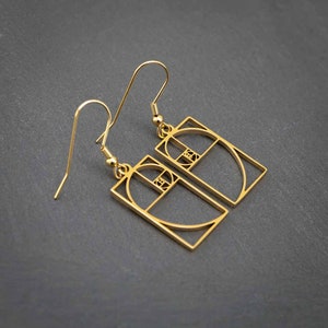 Fibonacci Spiral Earrings | Golden Ratio, Math Science Physics Jewelry ...