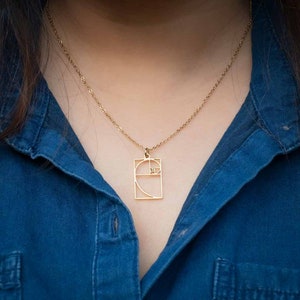 Fibonacci Spiral Necklace | Golden Ratio, Math Science Jewelry, Unique ...