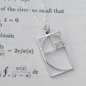 Fibonacci Spiral Necklace | Golden Ratio, Math Science Jewelry, Unique ...