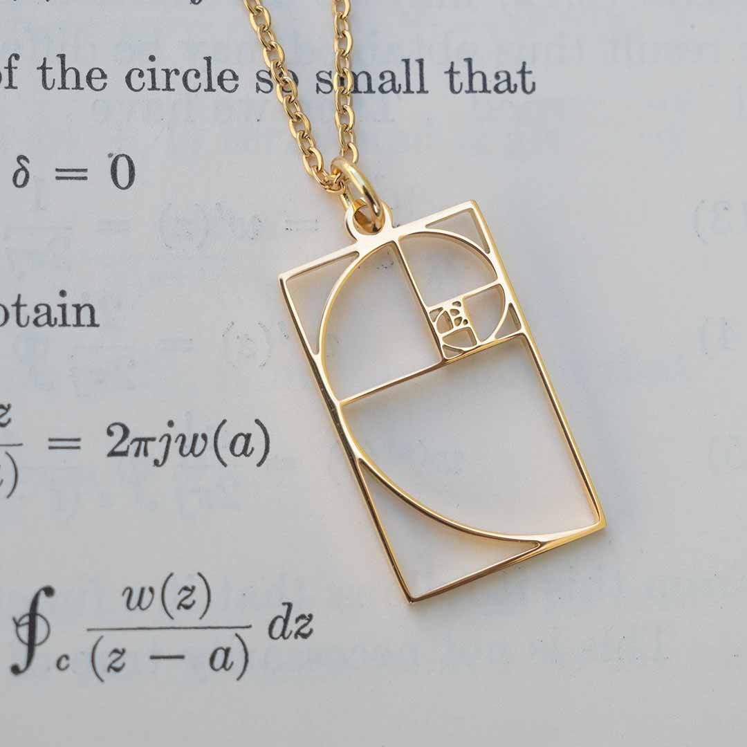 Fibonacci Spiral Necklace | Golden Ratio, Math Science Jewelry, Unique ...