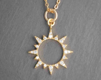 Solar Eclipse Necklace April 2024 Glicee Art Print Silver Charm Pendant ...