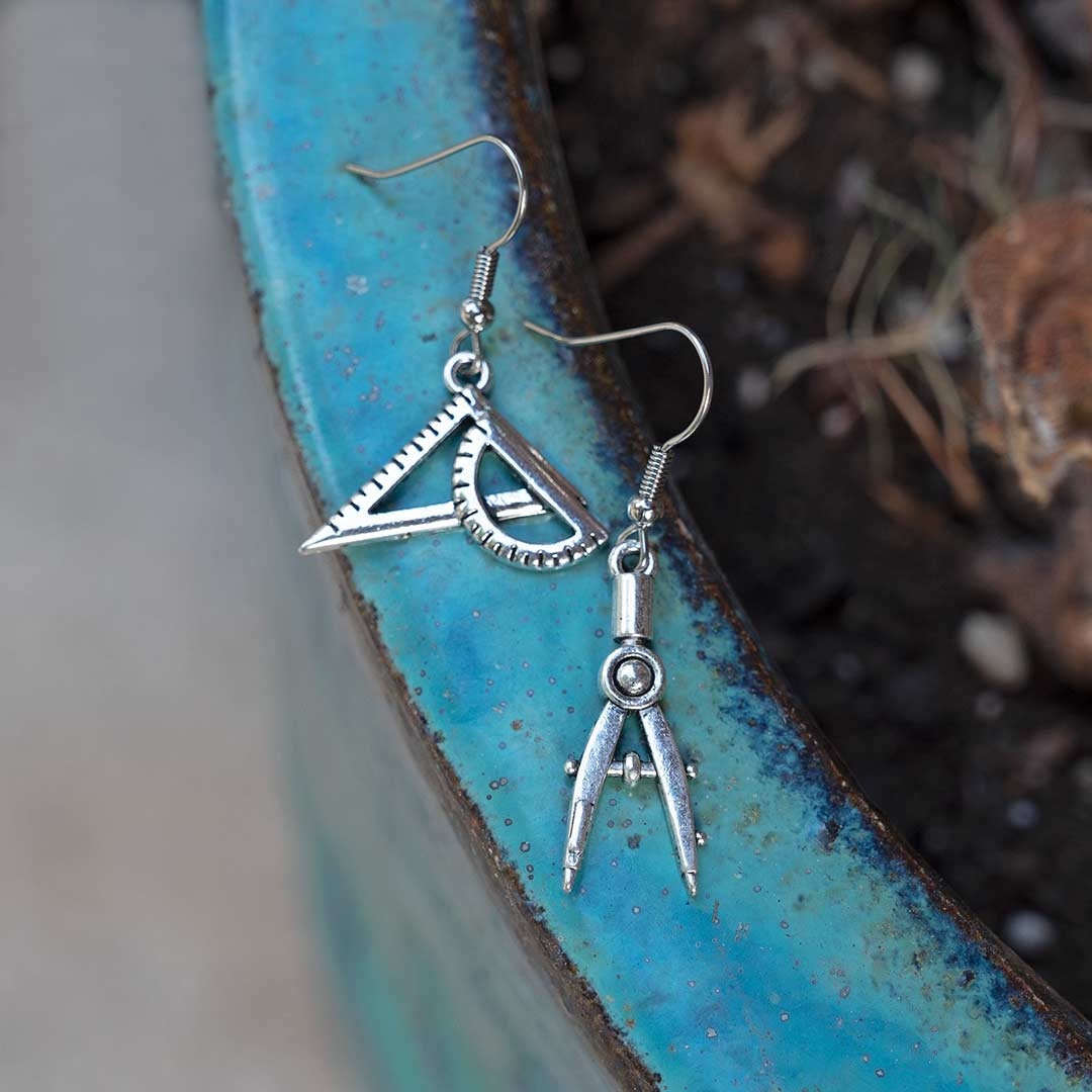 Drafting Tool Earrings | Engineering Art Science Jewelry, Unique STEM ...