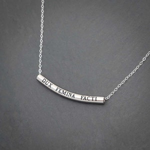 DUX FEMINA FACTI Necklace | Inspirational Latin Phrase Jewelry, Female ...