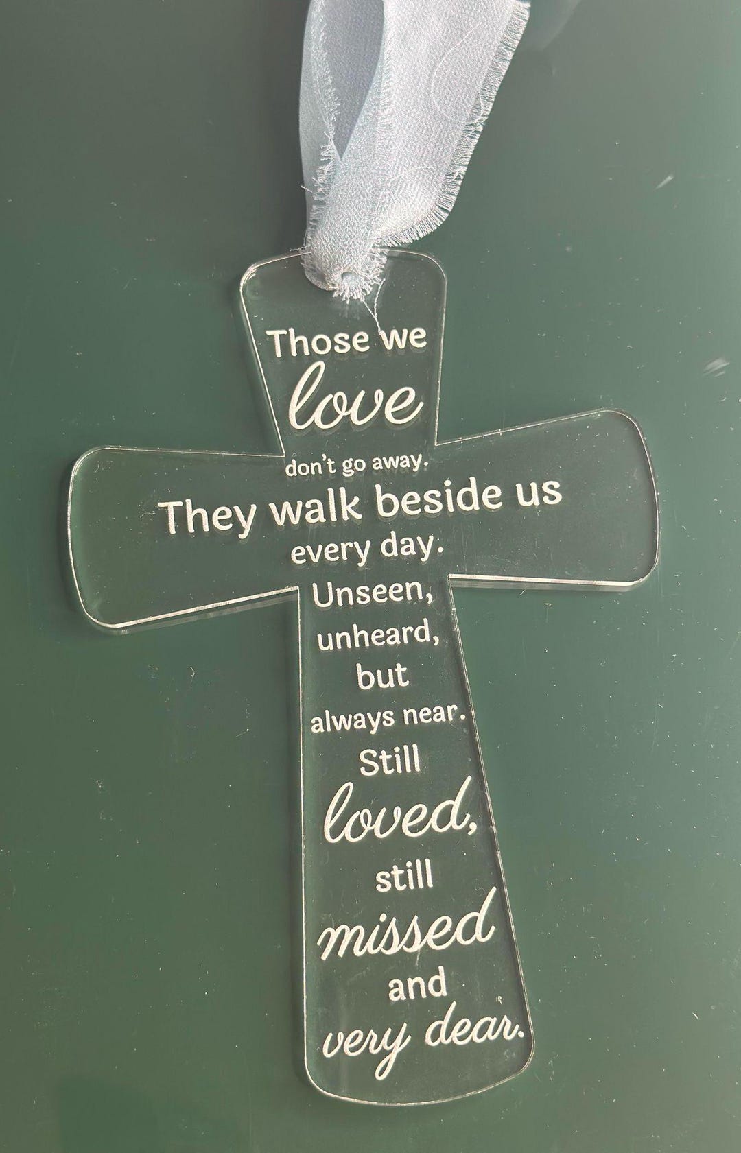 Hanging Acrylic Cross, Custom Acrylic Cross, Memorial Cross, Loss of ...
