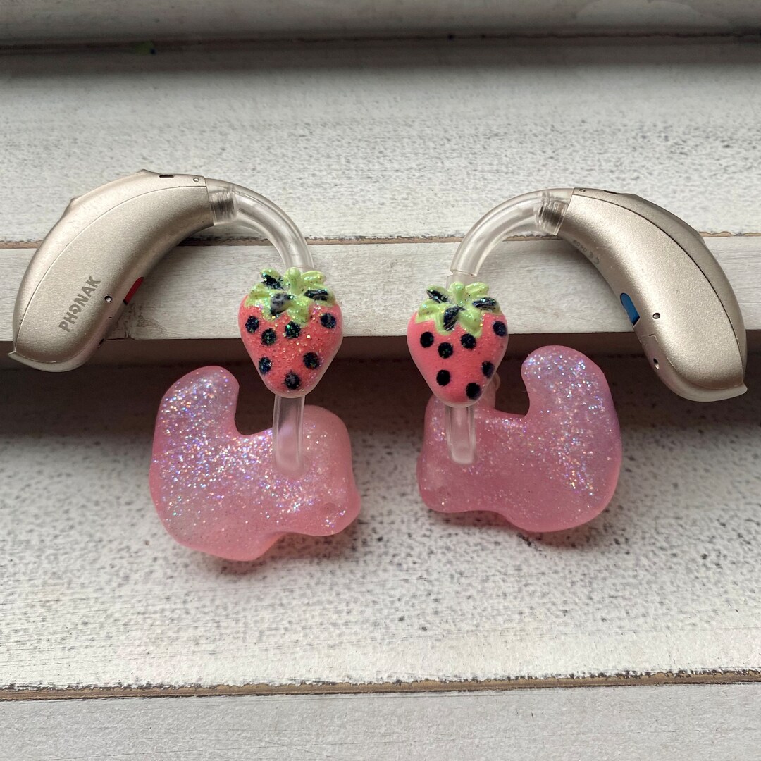 Hearing Aid Charms | Strawberry Sparkle Fruit Hearing Aid Whimsy Set ...