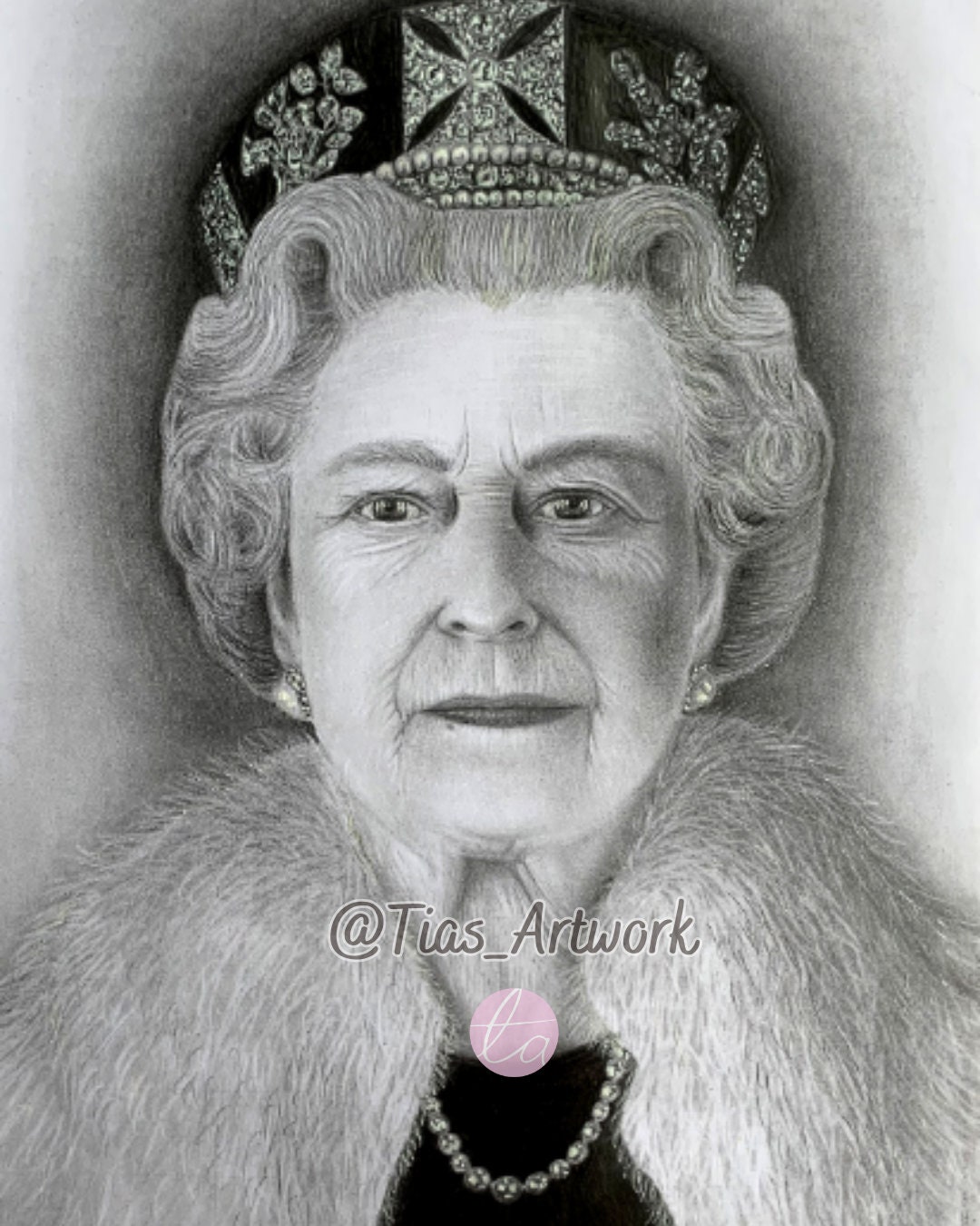 Queen Elizabeth Artwork Pencil Drawing Print - Etsy