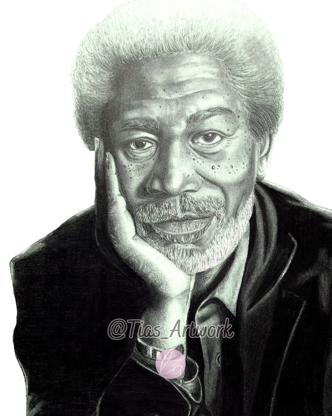 Morgan Freeman Artwork Pencil Drawing Print - Etsy