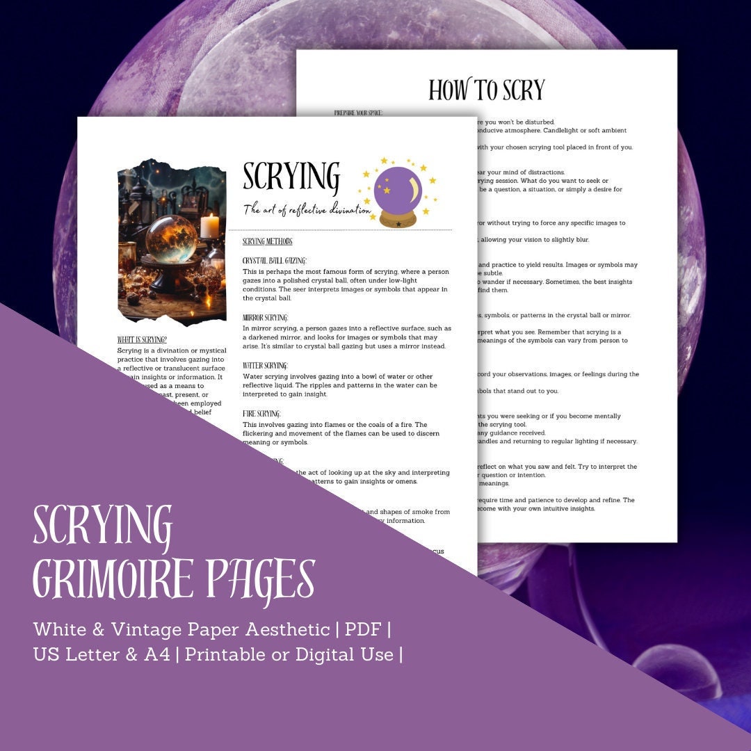 Scrying Printable Grimoire Pages - Etsy