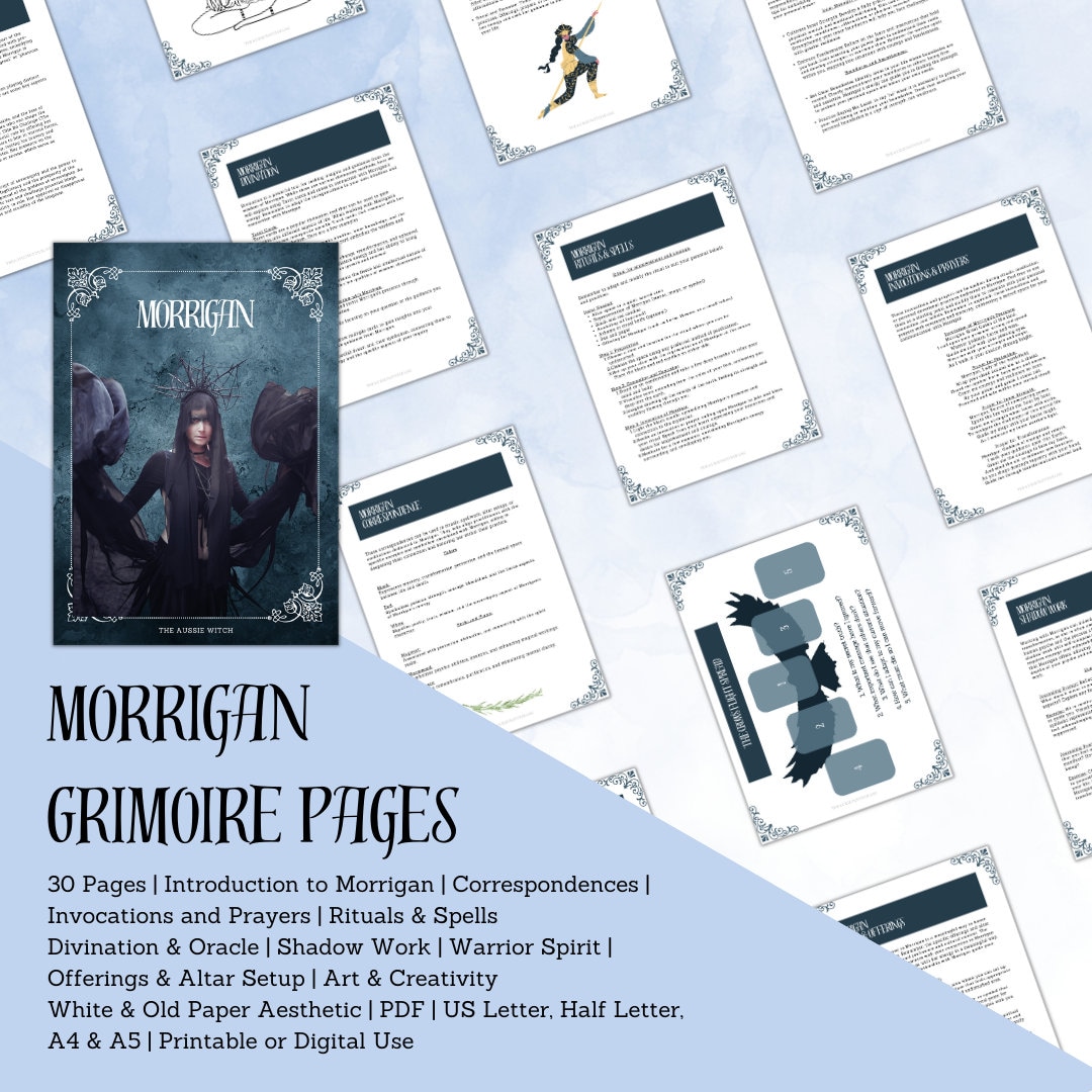 Morrigan Printable Grimoire Pages - Etsy