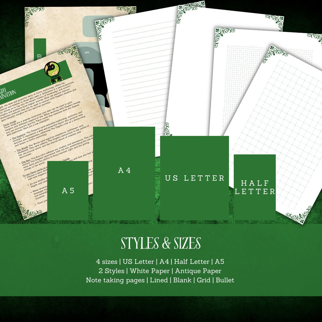 The Dagda Printable Grimoire Pages - Etsy