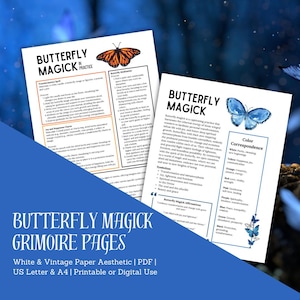 Butterfly Magick Book of Shadow Printable. Grimoire. Witchcraft. Pagan ...