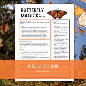 Butterfly Magick Book of Shadow Printable. Grimoire. Witchcraft. Pagan ...