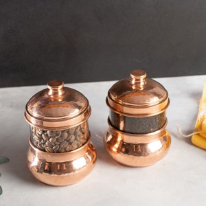 Copper Container , Copper Sugar Bowl , Copper Canister Set , Handmade ...
