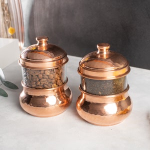 Copper Container , Copper Sugar Bowl , Copper Canister Set , Handmade ...