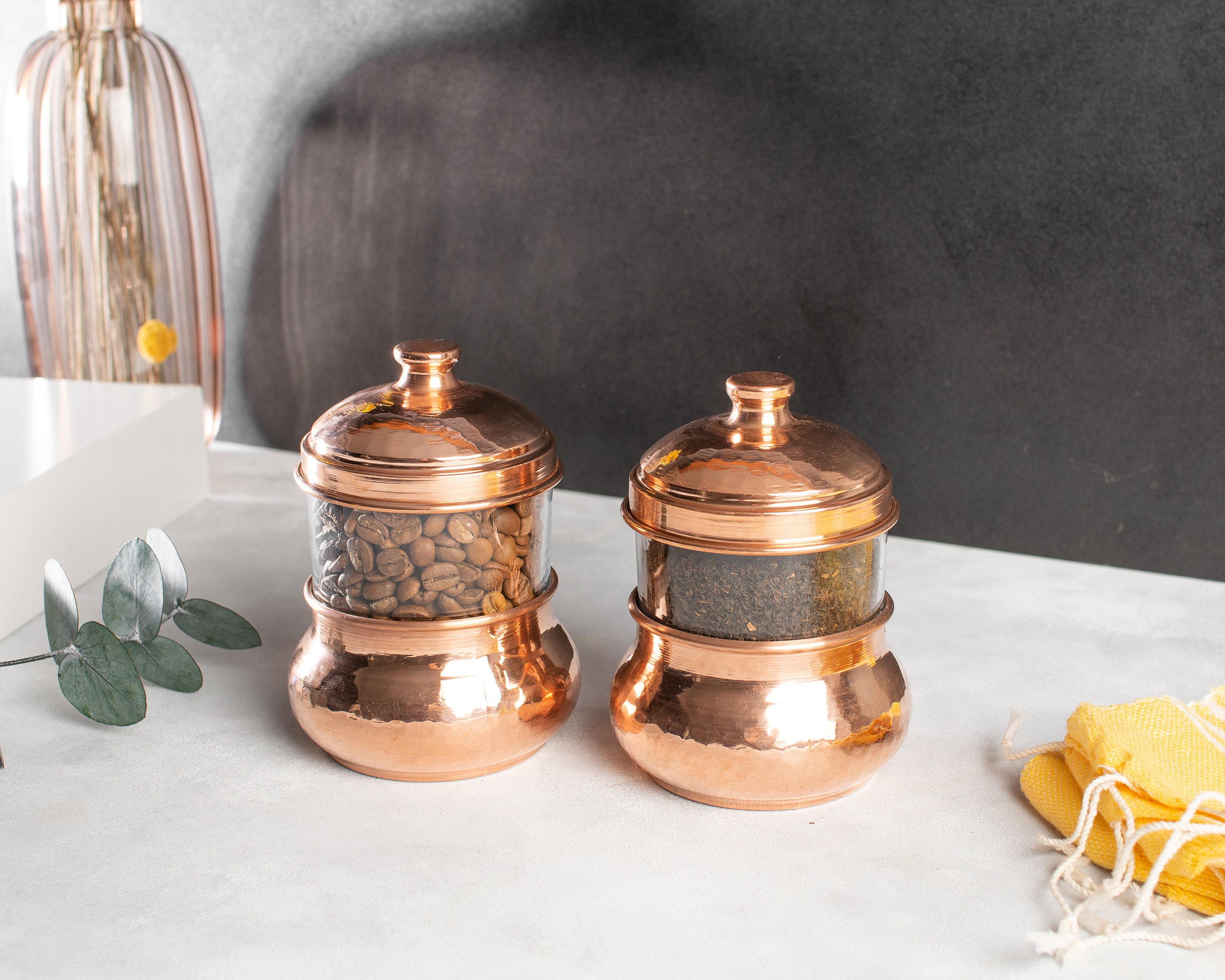 Copper Container Copper Sugar Bowl Copper Canister Set - Etsy