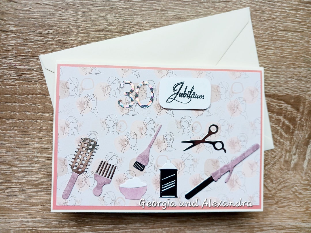 Card Hairdresser, Birthday Card, Voucher, Anniversary, Happy Birthday ...