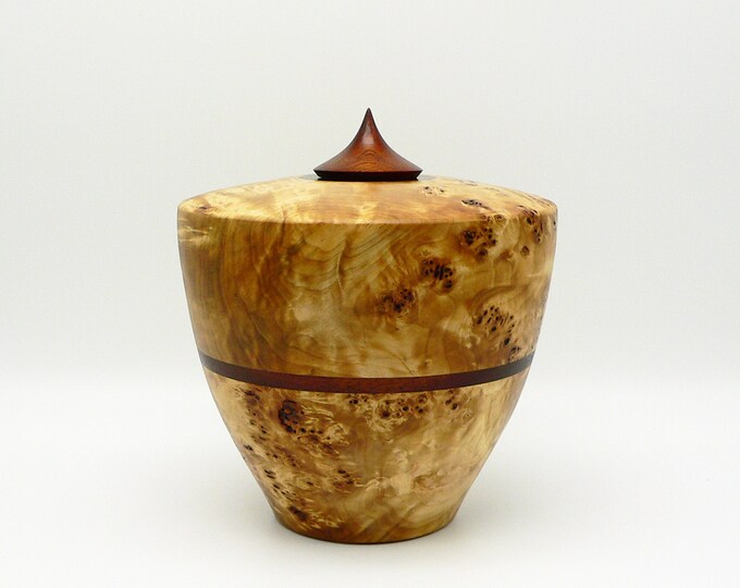 Large Poplar Burl Wood Urn Urn for Ashes Turned Wood Urn Urn for Human ...