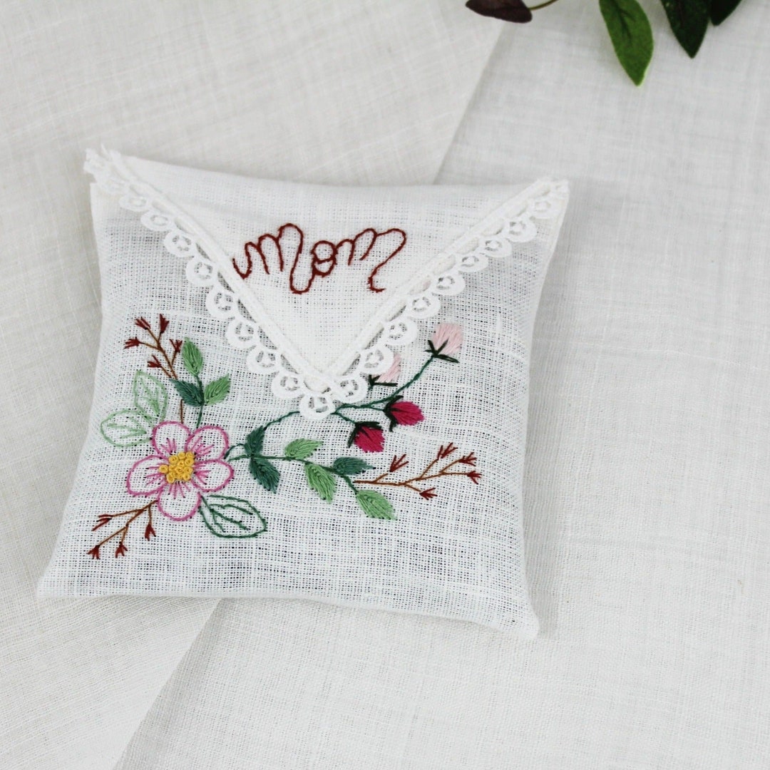 Lavender Sachet Hand Embroidered Sachet for Mom Gift for Mother's Day ...