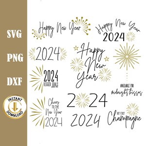 Happy New Year 2024 SVG Bundle 2024 New Year Png Hand - Etsy UK