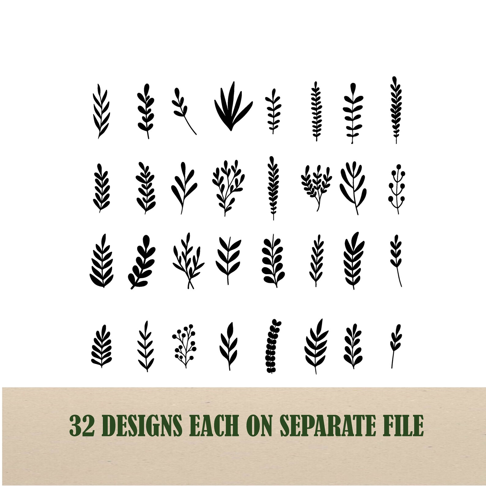 Leaves SVG Hand Drawn Leaves SVG Leaves Svg Cut Files | Etsy