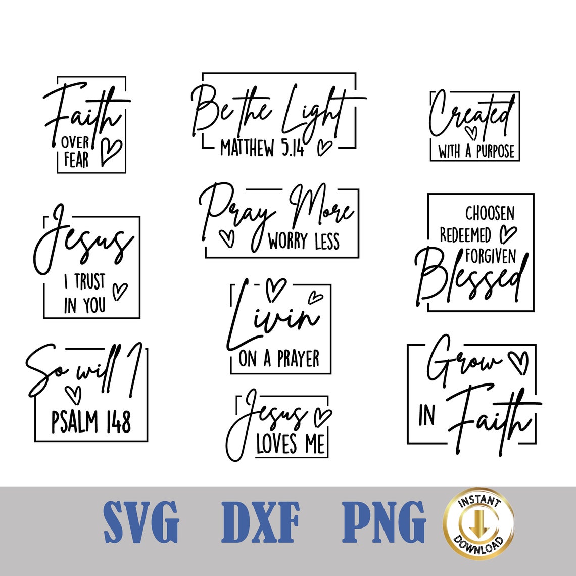 Christian SVG Bundle Faith SVG Bible Verse SVG Scripture - Etsy