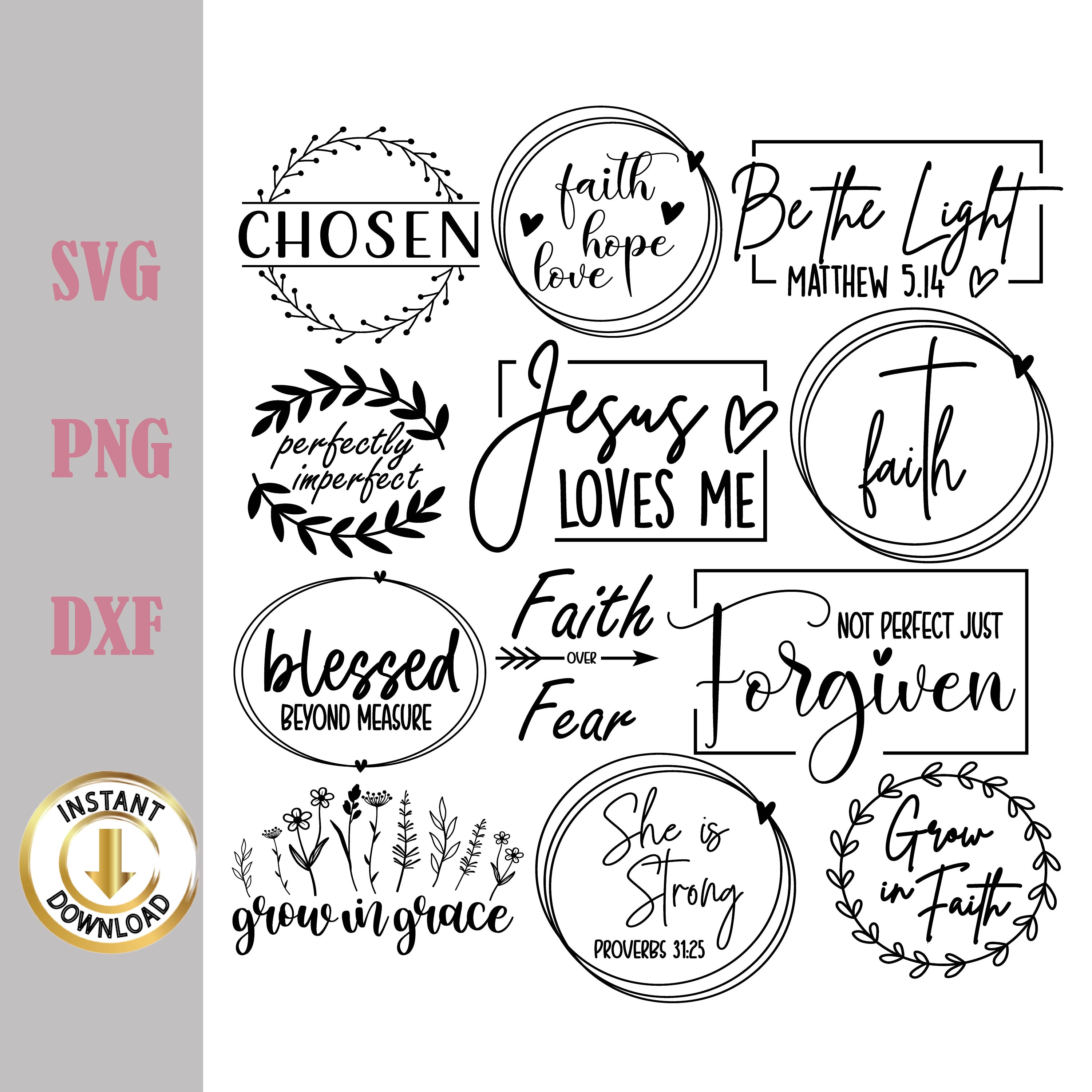 Christian Quotes Bundle SVG Faith Bundle SVG Scripture - Etsy