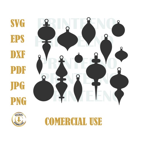 Ornaments SVG PNG EPS Blank Ornament Cut File - Etsy