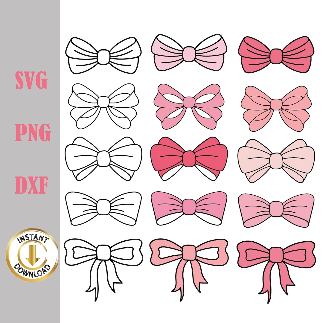 Bow SVG Bundle, Ribbon Bow Png Svg, Bow Png, Bow Cut File, Bow Cricut ...