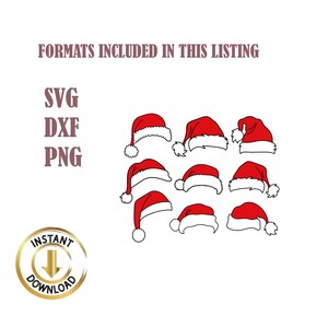 Santa Hat SVG, Santa Hat Cut File, Christmas Hat Svg Bundle, Elf Hat ...