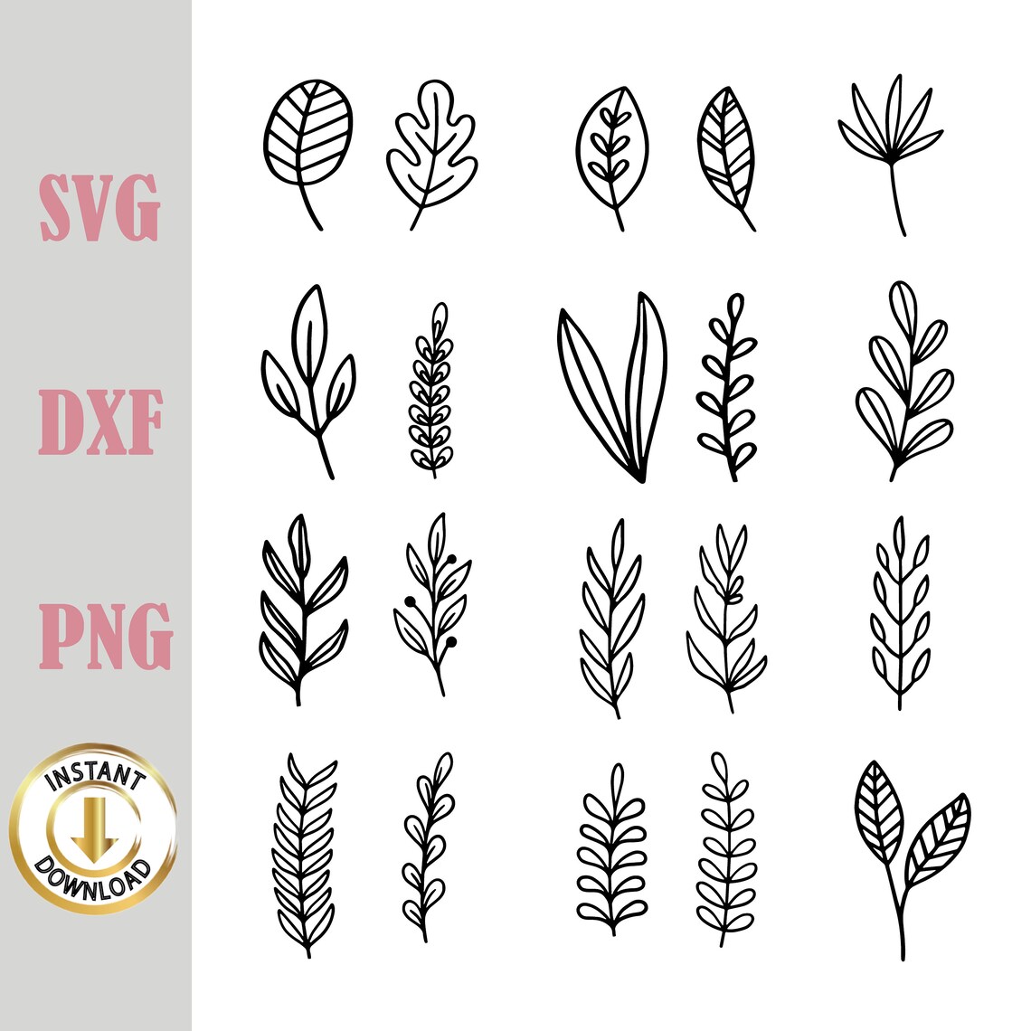 Leaves Outlines SVG Bundle Branches Bundle SVG Branches Svg - Etsy