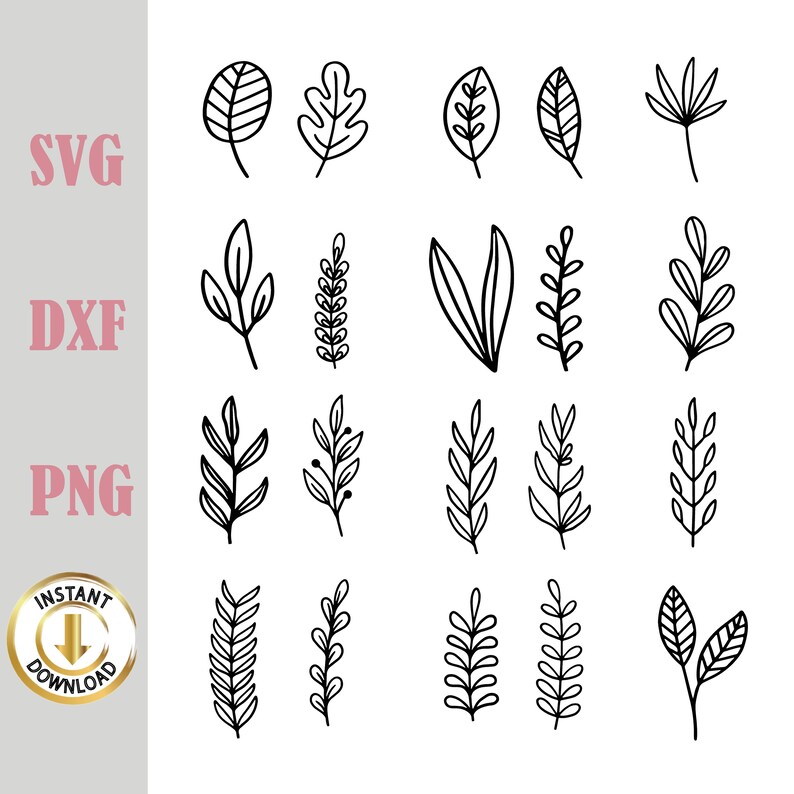 Leaves Outlines SVG Bundle Branches Bundle SVG Branches Svg - Etsy