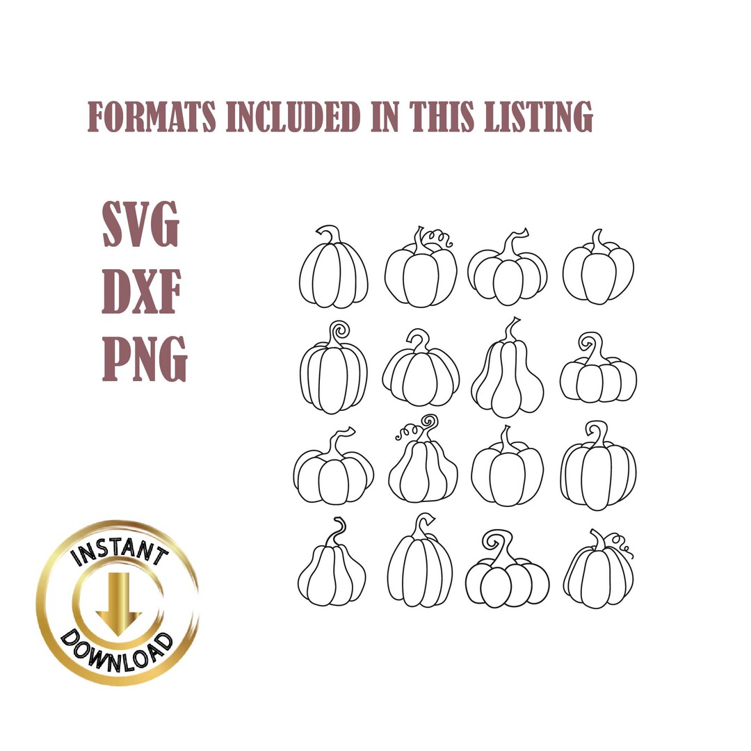 Pumpkin Outline Svg Bundle Pumpkin Svg Bundle Fall Pumpkin - Etsy