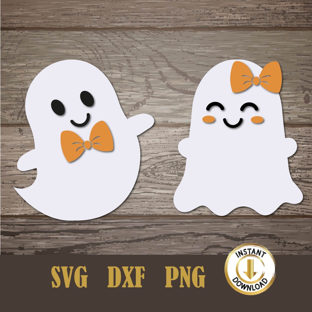 Ghost With Bow Svg, Halloween Svg, Girl Boy Ghost Svg, Kids Ghost Png ...