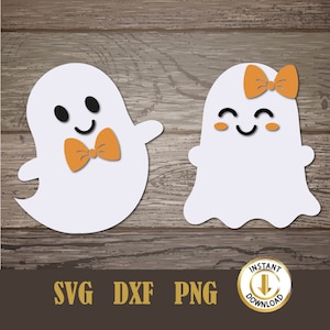 Ghost With Bow Svg, Halloween Svg, Girl Boy Ghost Svg, Kids Ghost Png ...