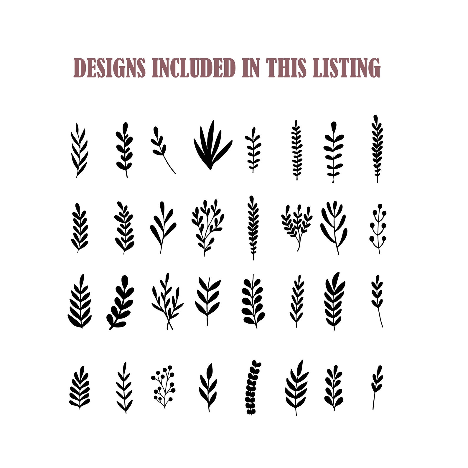 Leaves SVG Hand Drawn Leaves SVG Leaves Svg Cut Files | Etsy