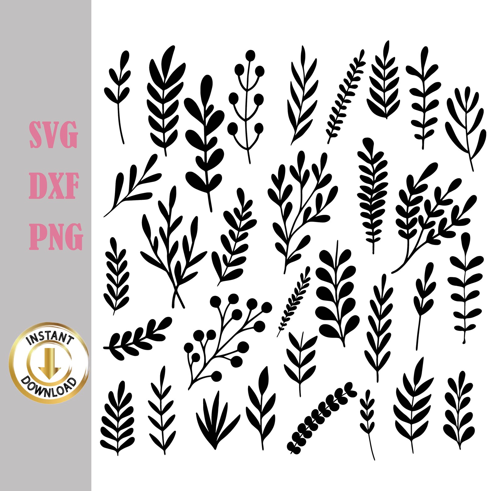 Leaves SVG Hand Drawn Leaves SVG Leaves Svg Cut Files | Etsy