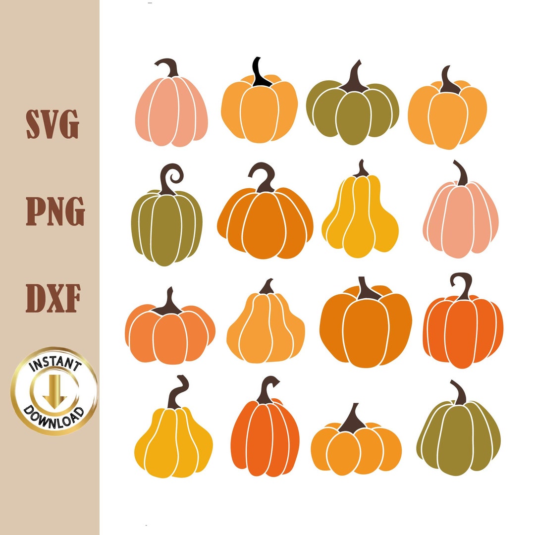 Pumpkin Svg Bundle, Pumpkin Png Bundle, Fall Pumpkin Svg, Layered ...
