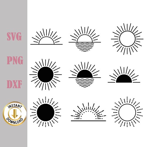 Boho Sun Svg Sunshine Cut File Sunburst Clipart Boho Sun Etsy Australia