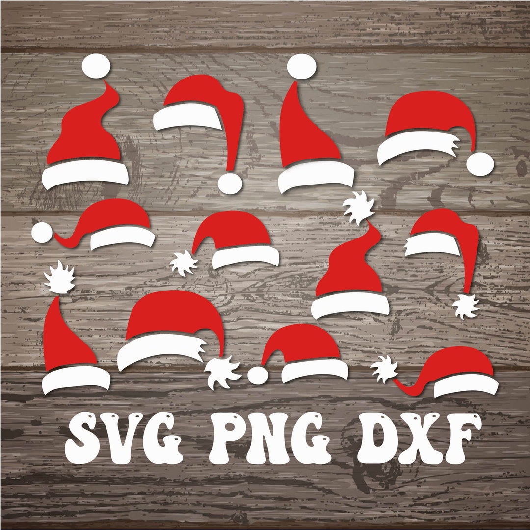Santa Hat Svg Bundle, Santa Hat Cut File, Christmas Hat Svg Bundle ...