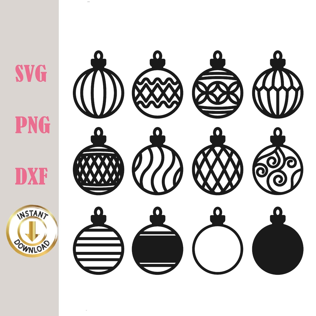 Christmas Baubles Svg, Christmas Ornament Svg, Winter Svg, Bauble Svg ...