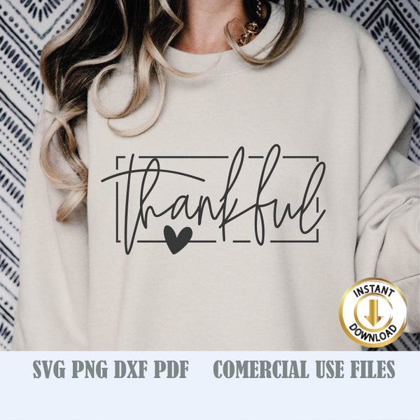 Thankful Svg - Etsy