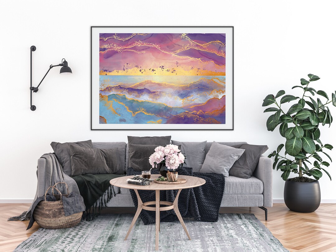 Ocean Sunset Alcohol Ink Digital Download - Etsy
