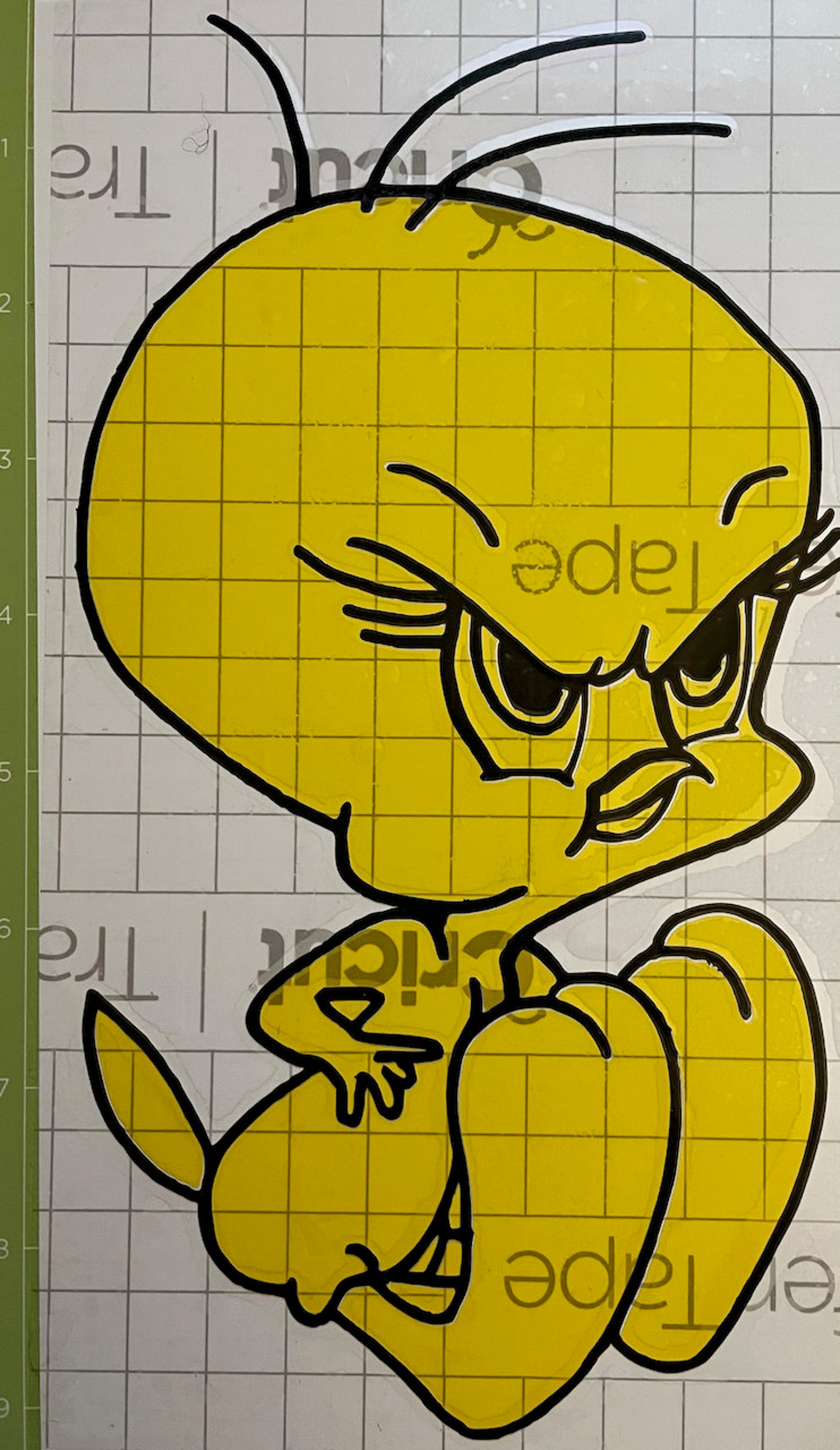 Tweety Bird Angry Vinyl Decal with Border | Etsy