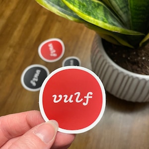Vulfpeck Red or Black Circle Logo Vinyl Weatherproof Sticker VOSM Vulf ...
